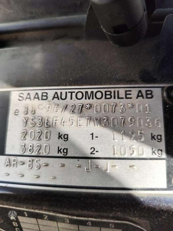 Blue Saab 9-5 1998 in Siauliai, with an engine capacity of 2.30 L and mileage of 322 thousand km for 499 €, photo 9 on AUTOMOTO.COM.LV