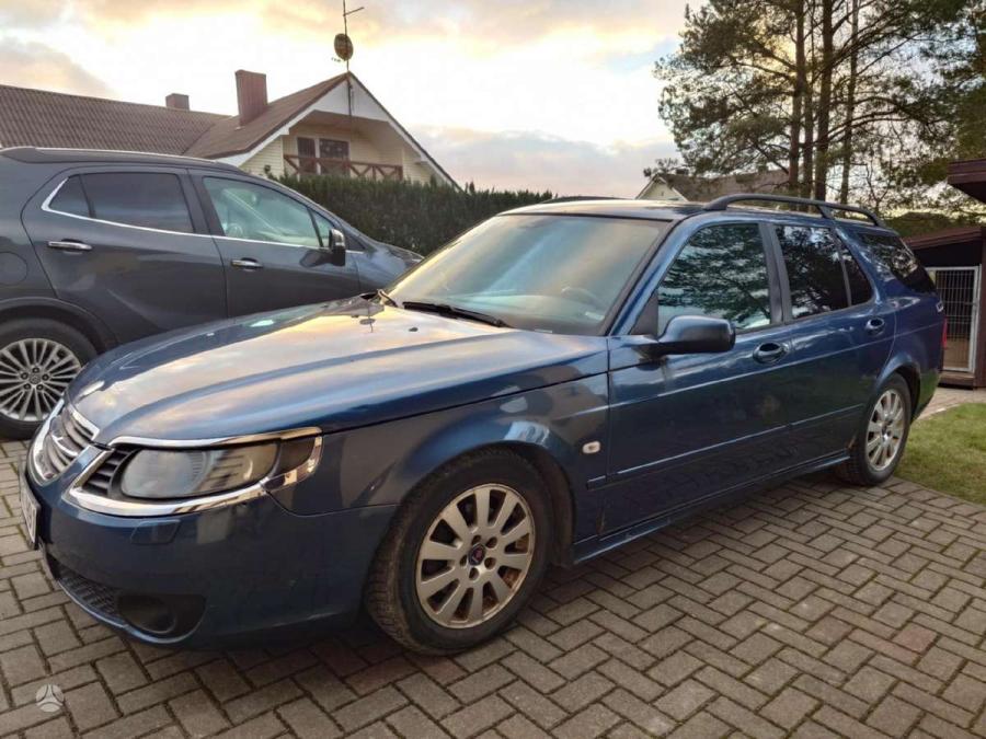Blue Saab 9-5 2006 in Plunge, with an engine capacity of 1.99 L and mileage of 321 thousand km for 500 €, photo 1 on AUTOMOTO.COM.LV
