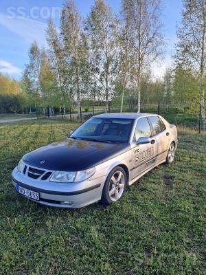 Grey Saab 9-5 2002 in Tukums, with an engine capacity of 2.30 L and mileage of 324 thousand km for 6700 €, photo 1 on AUTOMOTO.COM.LV