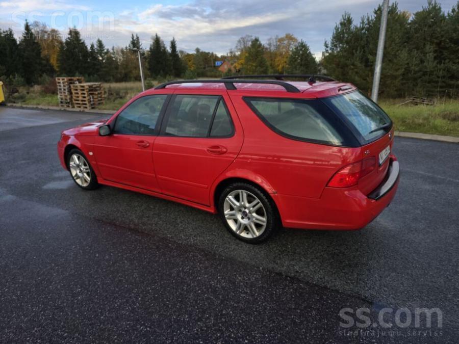 Red Saab 9-5 2007 in Riga, with an engine capacity of 1.90 L and mileage of 332 thousand km for 3500 €, photo 5 on AUTOMOTO.COM.LV