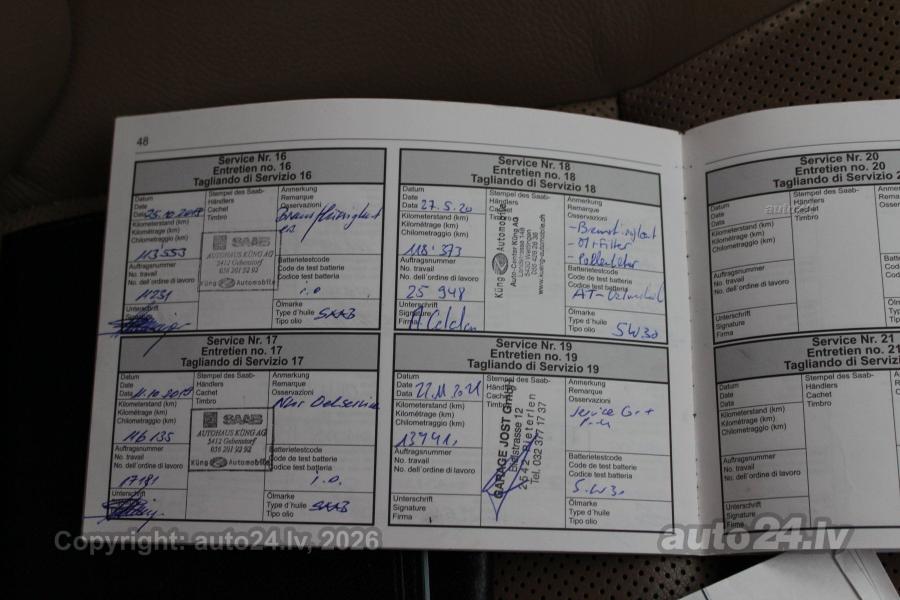Saab 9-5 2001 in Tallinn, with an engine capacity of 2.30 L and mileage of 160 thousand km for 8500 €, photo 21 on AUTOMOTO.COM.LV