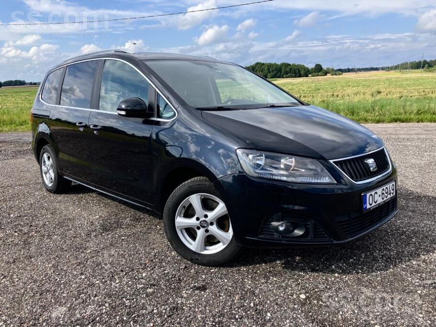 Black SEAT Alhambra 2014 in Talsi, with an engine capacity of 2.00 L and mileage of 0 thousand km for 8500 €, photo 1 on AUTOMOTO.COM.LV