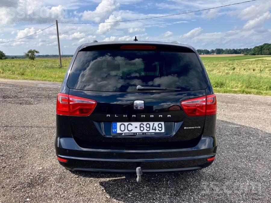 Black SEAT Alhambra 2014 in Talsi, with an engine capacity of 2.00 L and mileage of 0 thousand km for 8500 €, photo 5 on AUTOMOTO.COM.LV