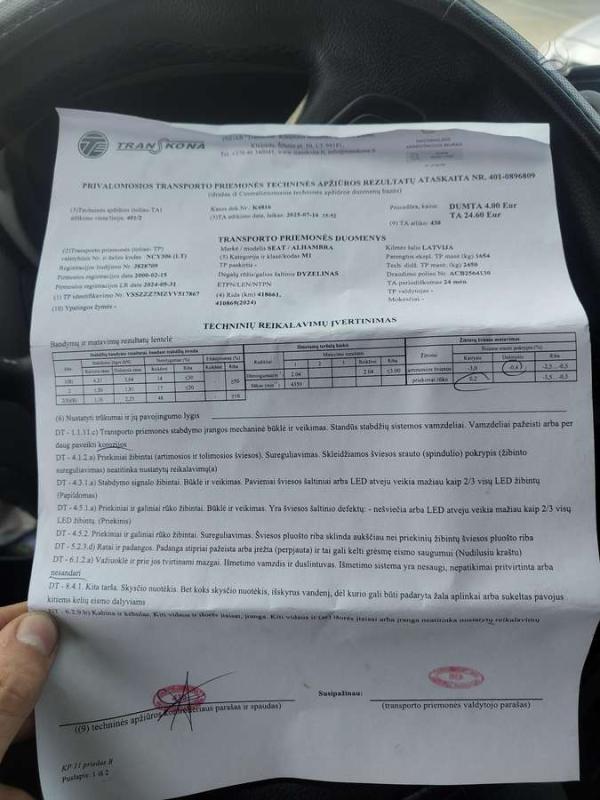 Синий Сеат Альхамбра 2000 в Клайпеда, объемом двигателя 1.90 л и пробегом 419 тыс. км за 650 €, фото 9 на AUTOMOTO.COM.LV
