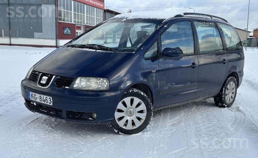 Blue SEAT Alhambra 2001 in Gulbene, with an engine capacity of 1.90 L and mileage of 461 thousand km for 1390 €, photo 3 on AUTOMOTO.COM.LV