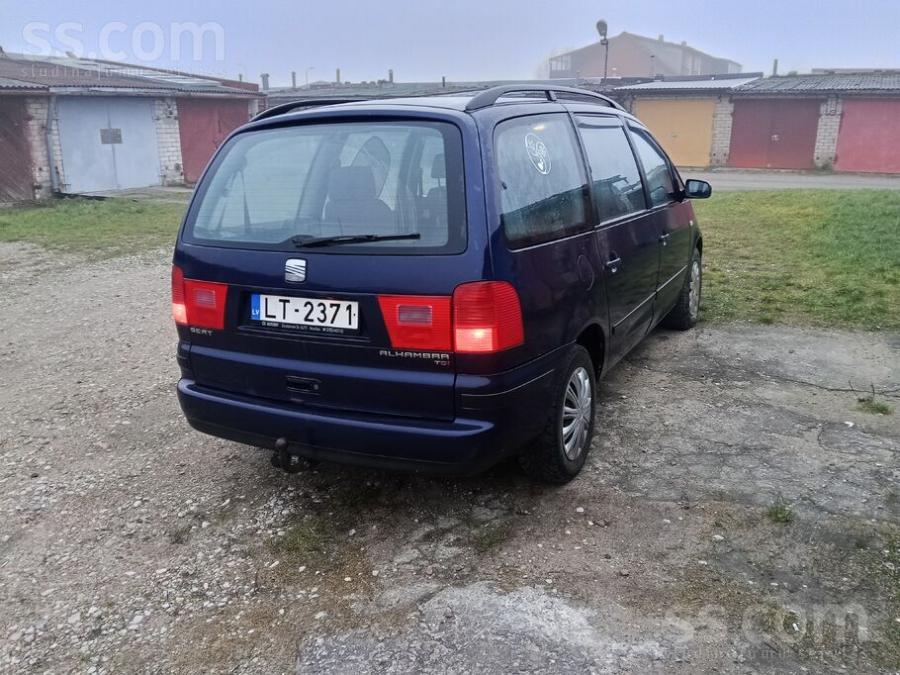 Blue SEAT Alhambra 2001 in Liepaja, with an engine capacity of 1.90 L and mileage of 295 thousand km for 1500 €, photo 3 on AUTOMOTO.COM.LV