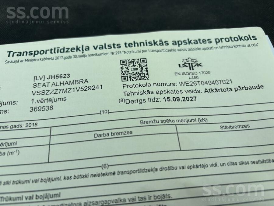 Pelēks SEAT Alhambra 2001 Dobele, ar dzinēja tilpumu 1.90 L un nobraukumu 360 tūkst. km par 1550 €, foto 7 vietnē AUTOMOTO.COM.LV