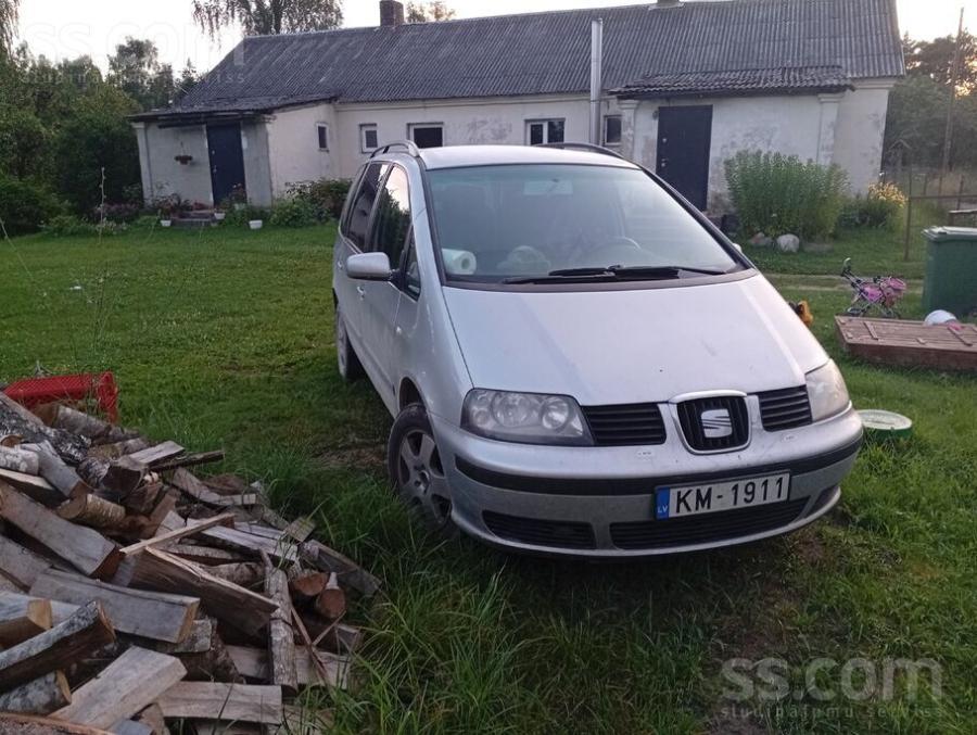 Grey SEAT Alhambra 2004 in Rezekne, with an engine capacity of 1.90 L and mileage of 351 thousand km for 1300 €, photo 1 on AUTOMOTO.COM.LV