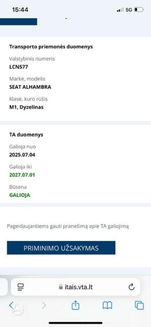 Серый Сеат Альхамбра 2004 в Молетай, объемом двигателя 1.90 л и пробегом 460 тыс. км за 1250 €, фото 13 на AUTOMOTO.COM.LV