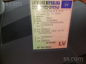 Sarkans SEAT Alhambra 2010 Daugavpils, ar dzinēja tilpumu 1.90 L un nobraukumu 291 tūkst. km par 5450 €, foto 12 vietnē AUTOMOTO.COM.LV