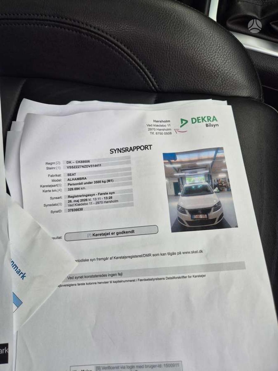 White SEAT Alhambra 2013 in Utena, with an engine capacity of 1.97 L and mileage of 330 thousand km for 7990 €, photo 29 on AUTOMOTO.COM.LV