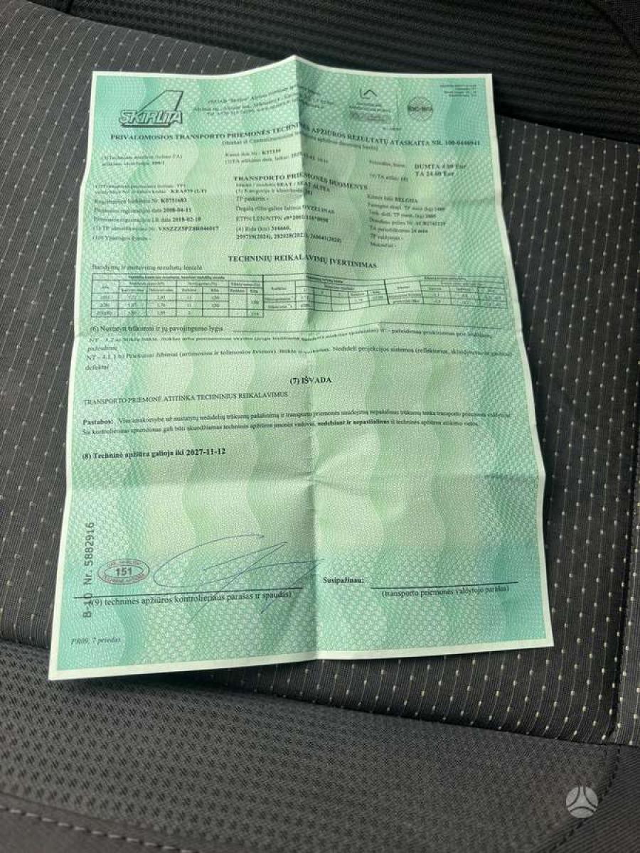 Серый Сеат Алтеа 2008 в Алитус, объемом двигателя 1.90 л и пробегом 324 тыс. км за 1650 €, фото 9 на AUTOMOTO.COM.LV