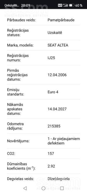 Красный Сеат Алтеа 2006 в Рига, объемом двигателя 2.00 л и пробегом 217 тыс. км за 1800 €, фото 13 на AUTOMOTO.COM.LV
