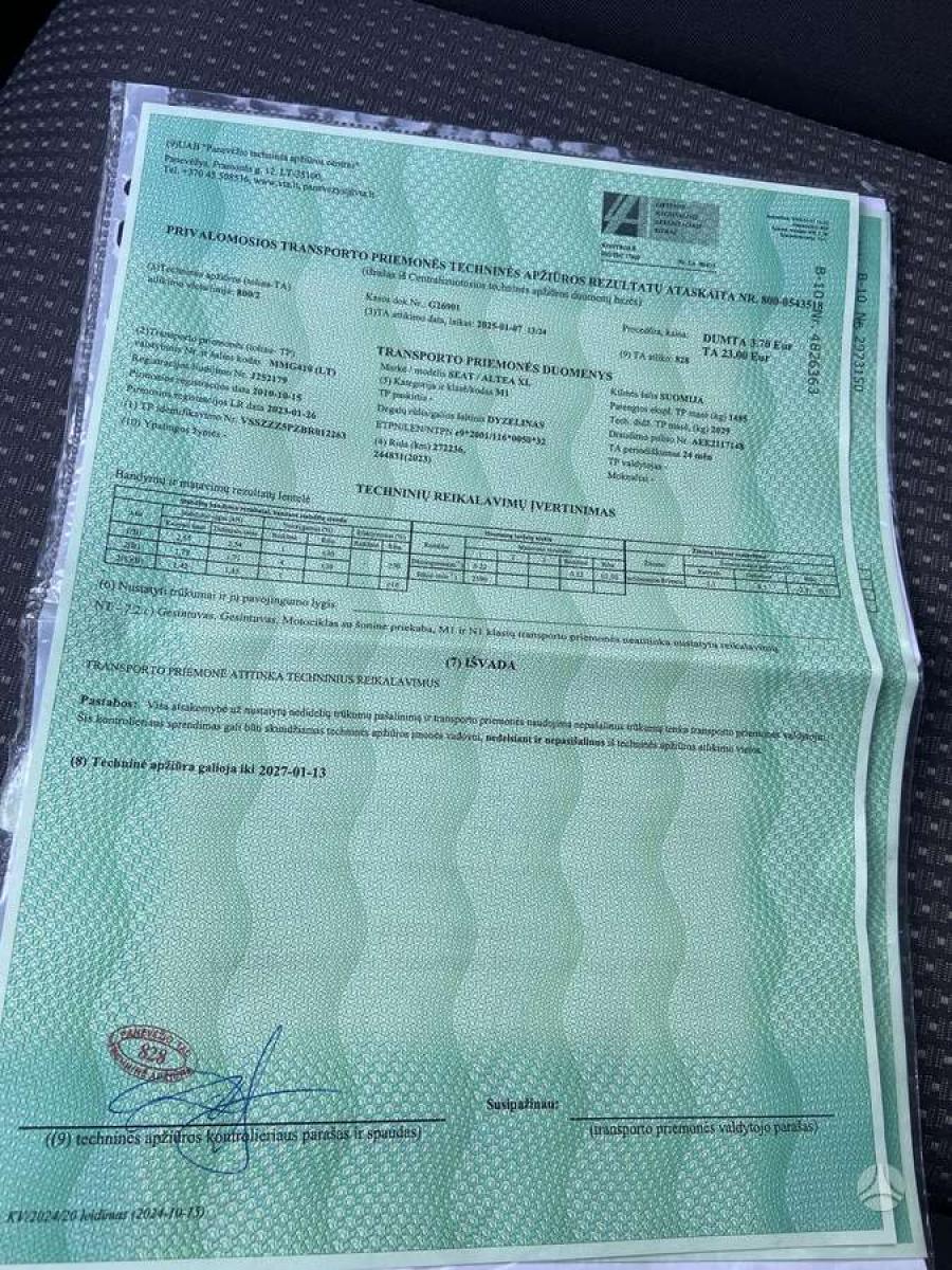 Pelēks SEAT Altea XL 2010 Panevēža, ar dzinēja tilpumu 1.60 L un nobraukumu 295 tūkst. km par 3100 €, foto 11 vietnē AUTOMOTO.COM.LV