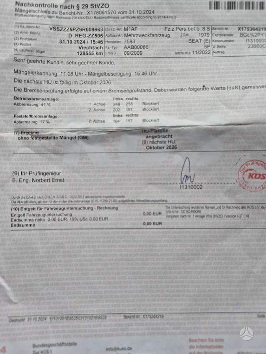 Белый Сеат Altea XL 2009 в Рокишкис, объемом двигателя 1.60 л и пробегом 134 тыс. км за 2750 €, фото 29 на AUTOMOTO.COM.LV