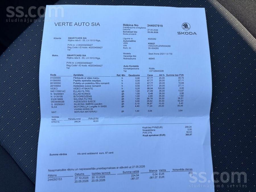 Zils SEAT Arona 2021 Rīga, ar dzinēja tilpumu 1.00 L un nobraukumu 49 tūkst. km par 14440 €, foto 29 vietnē AUTOMOTO.COM.LV