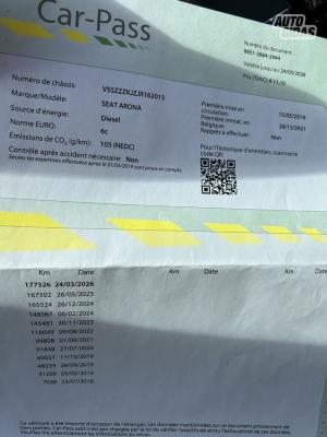 Белый Сеат Arona 2018 в Таураге, объемом двигателя 1.60 л и пробегом 178 тыс. км за 8800 €, фото 20 на AUTOMOTO.COM.LV