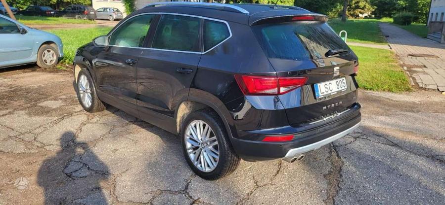 Black SEAT Ateca 2017 in Vilnius, with an engine capacity of 1.97 L and mileage of 268 thousand km for 13900 €, photo 5 on AUTOMOTO.COM.LV