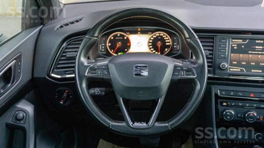 Black SEAT Ateca 2018 in Riga, with an engine capacity of 1.60 L and mileage of 217 thousand km for 13990 €, photo 15 on AUTOMOTO.COM.LV