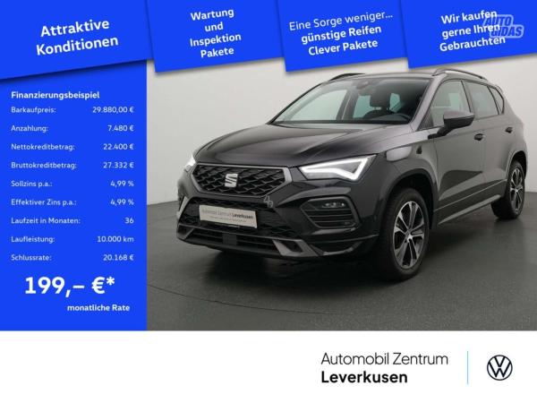 Black SEAT Ateca 2024 in Kaunas, with an engine capacity of 2.00 L and mileage of 40 thousand km for 32576 €, photo 1 on AUTOMOTO.COM.LV