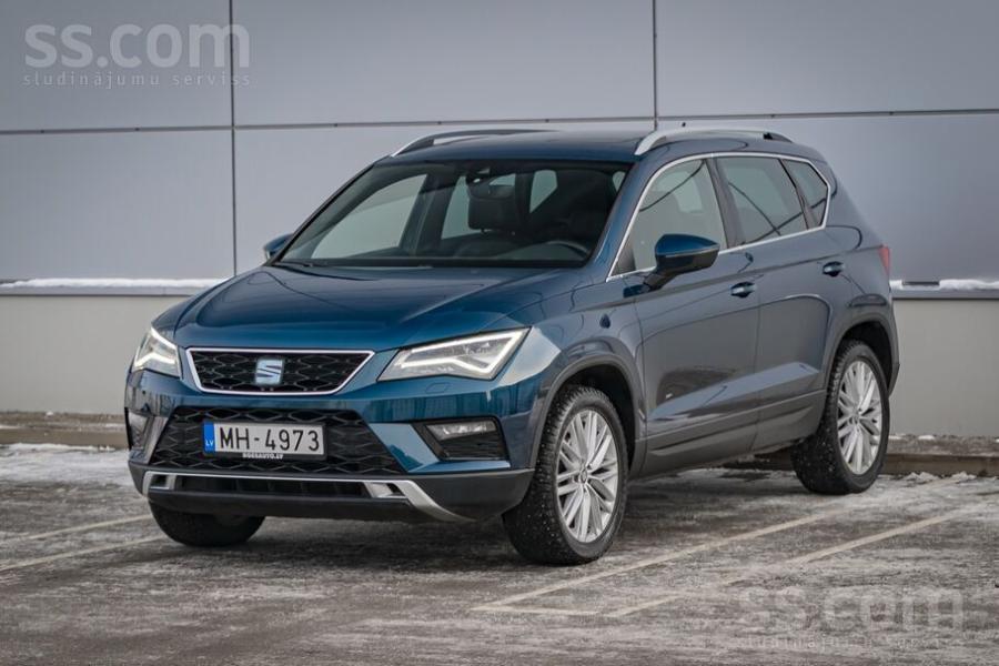 Blue SEAT Ateca 2019 in Riga, with an engine capacity of 1.50 L and mileage of 0 thousand km for 14500 €, photo 1 on AUTOMOTO.COM.LV