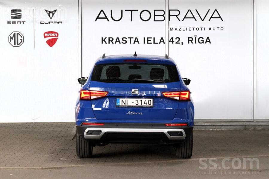 Blue SEAT Ateca 2022 in Riga, with an engine capacity of 1.50 L and mileage of 37 thousand km for 20990 €, photo 8 on AUTOMOTO.COM.LV