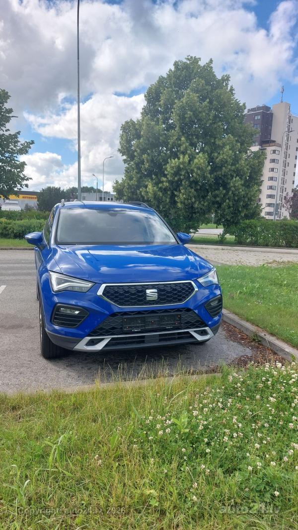 Zils SEAT Ateca 2024 Tallina, ar dzinēja tilpumu 2.00 L un nobraukumu 29 tūkst. km par 27700 €, foto  vietnē AUTOMOTO.COM.LV