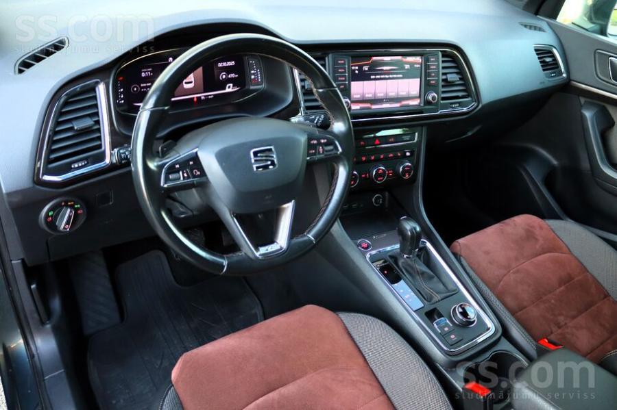 Grey SEAT Ateca 2018 in Riga, with an engine capacity of 2.00 L and mileage of 103 thousand km for 18490 €, photo 10 on AUTOMOTO.COM.LV