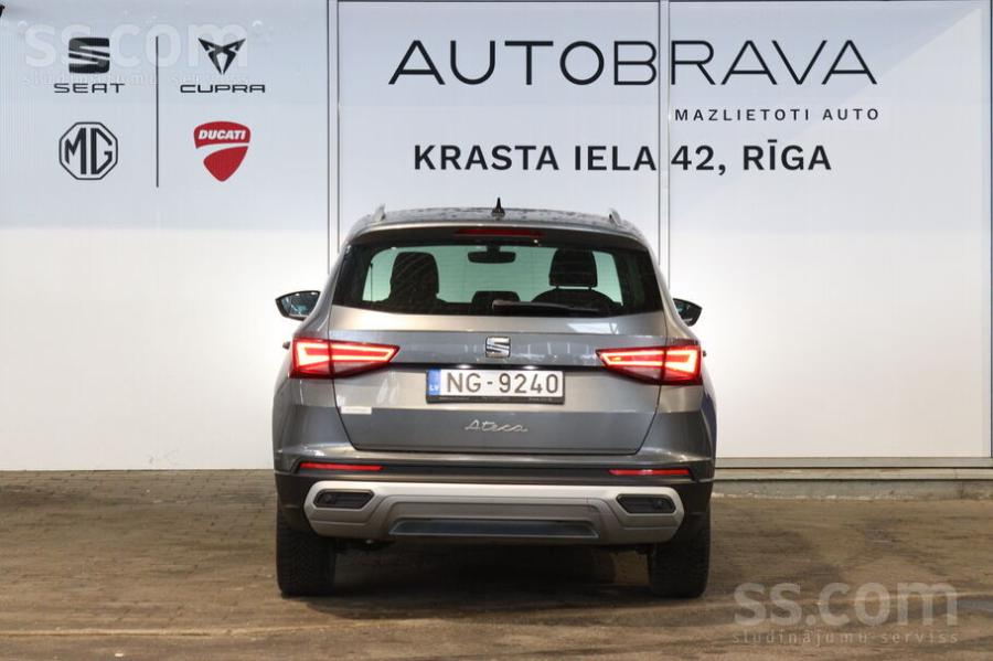 Grey SEAT Ateca 2022 in Riga, with an engine capacity of 1.50 L and mileage of 151 thousand km for 16490 €, photo 7 on AUTOMOTO.COM.LV