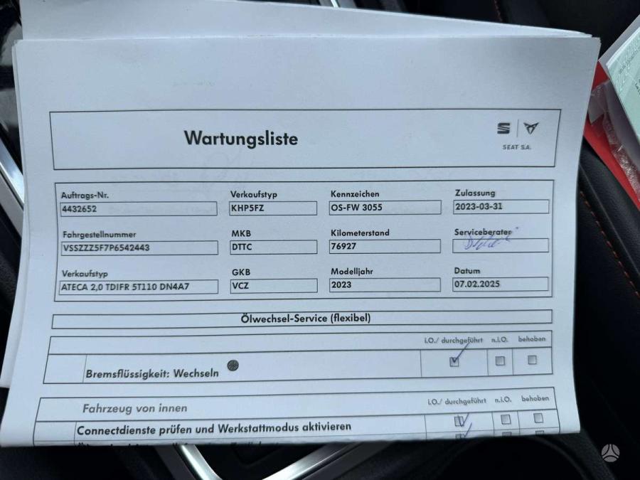 Grey SEAT Ateca 2023 in Siauliai, with an engine capacity of 1.97 L and mileage of 137 thousand km for 21990 €, photo 36 on AUTOMOTO.COM.LV
