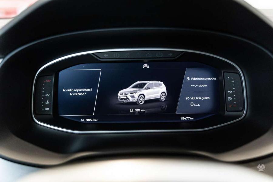 Grey SEAT Ateca 2025 in Vilnius, with an engine capacity of 1.50 L and mileage of 16 thousand km for 24990 €, photo 31 on AUTOMOTO.COM.LV