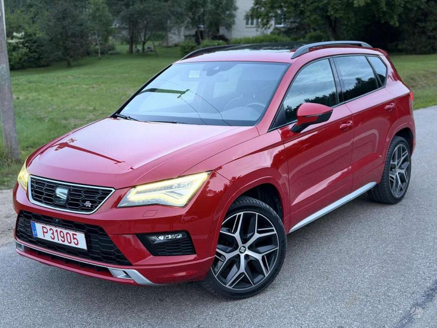 Red SEAT Ateca 2020 in Vilnius, with an engine capacity of 1.97 L and mileage of 200 thousand km for 18499 €, photo 1 on AUTOMOTO.COM.LV