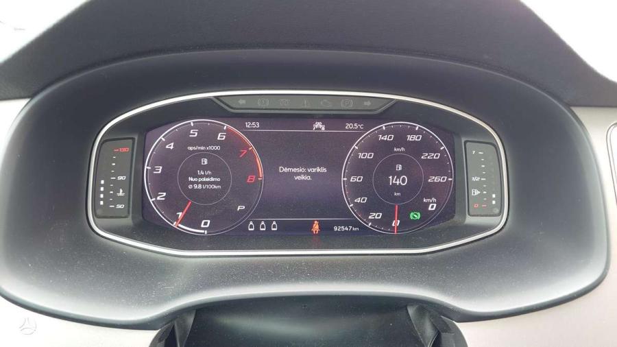 White SEAT Ateca 2023 in Kaunas, with an engine capacity of 1.50 L and mileage of 96 thousand km for 20600 €, photo 8 on AUTOMOTO.COM.LV