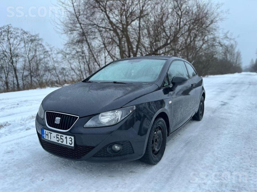 Black SEAT Ibiza 2009 in Riga, with an engine capacity of 1.40 L and mileage of 220 thousand km for 2200 €, photo 1 on AUTOMOTO.COM.LV