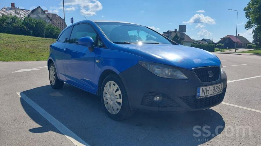 Blue SEAT Ibiza 2009 in Aluksne, with an engine capacity of 1.40 L and mileage of 0 thousand km for 1850 €, photo 3 on AUTOMOTO.COM.LV
