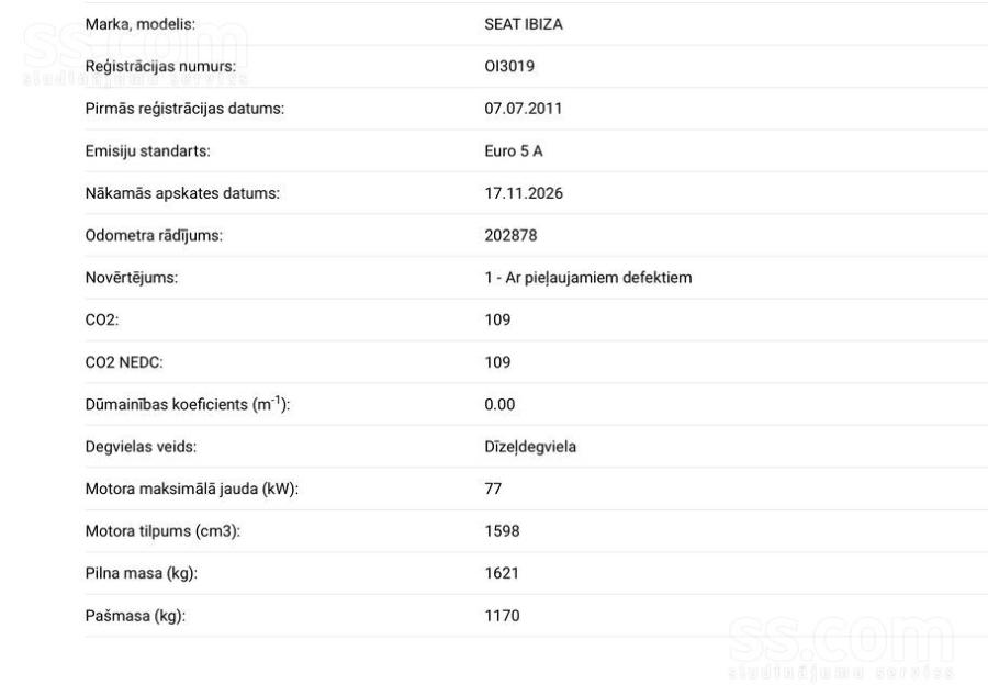 SEAT Ibiza 2011 Rīga, ar dzinēja tilpumu 1.60 L un nobraukumu 0 tūkst. km par 3990 €, foto 27 vietnē AUTOMOTO.COM.LV