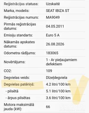 Сеат Ибица 2011 в Юрмала, объемом двигателя 1.60 л и пробегом 195 тыс. км за 2850 €, фото 11 на AUTOMOTO.COM.LV