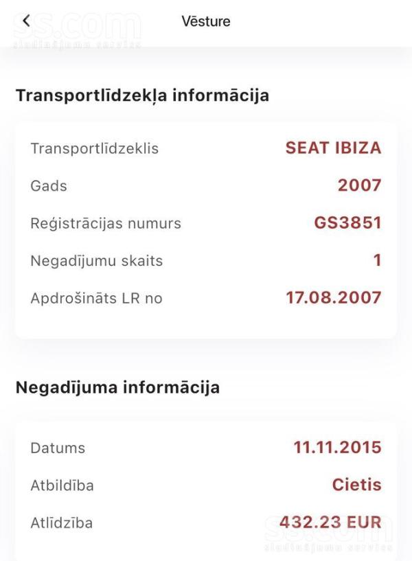 Red SEAT Ibiza 2007 in Riga, with an engine capacity of 1.40 L and mileage of 299 thousand km for 1000 €, photo 11 on AUTOMOTO.COM.LV