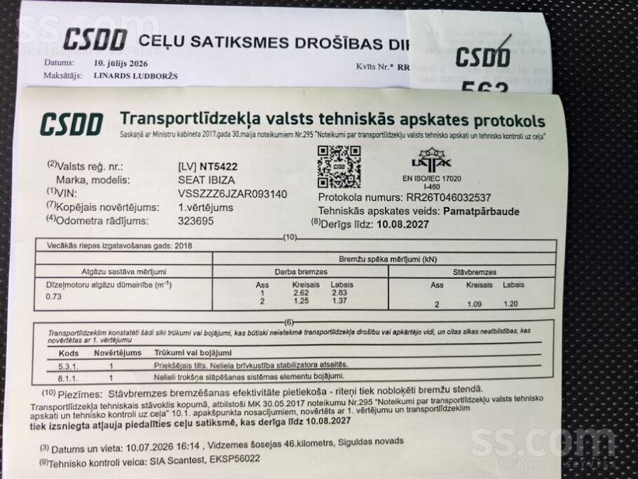 Balts SEAT Ibiza 2010 Rīga, ar dzinēja tilpumu 1.60 L un nobraukumu 323 tūkst. km par 1900 €, foto 14 vietnē AUTOMOTO.COM.LV