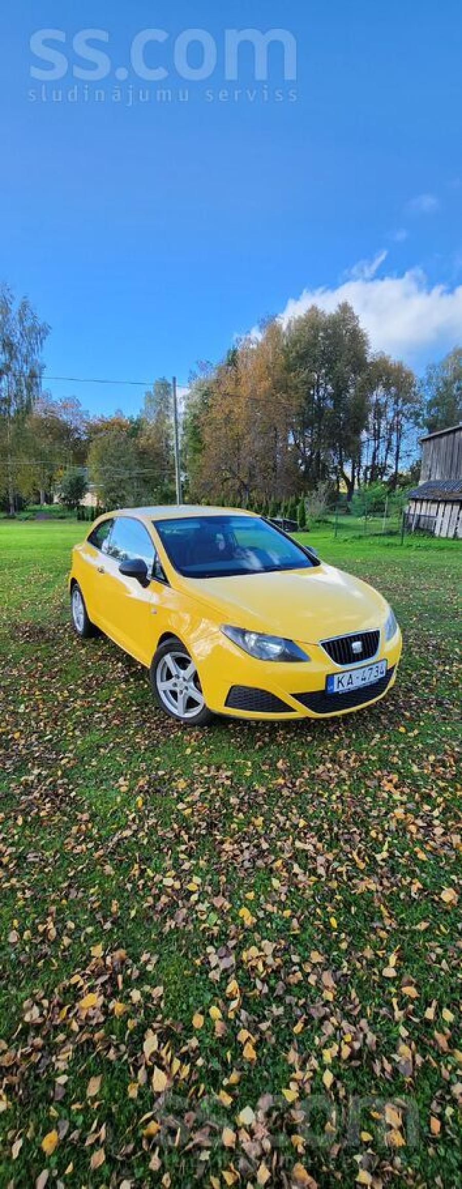 Yellow SEAT Ibiza 2009 in Jelgava, with an engine capacity of 1.40 L and mileage of 243 thousand km for 2200 €, photo 1 on AUTOMOTO.COM.LV
