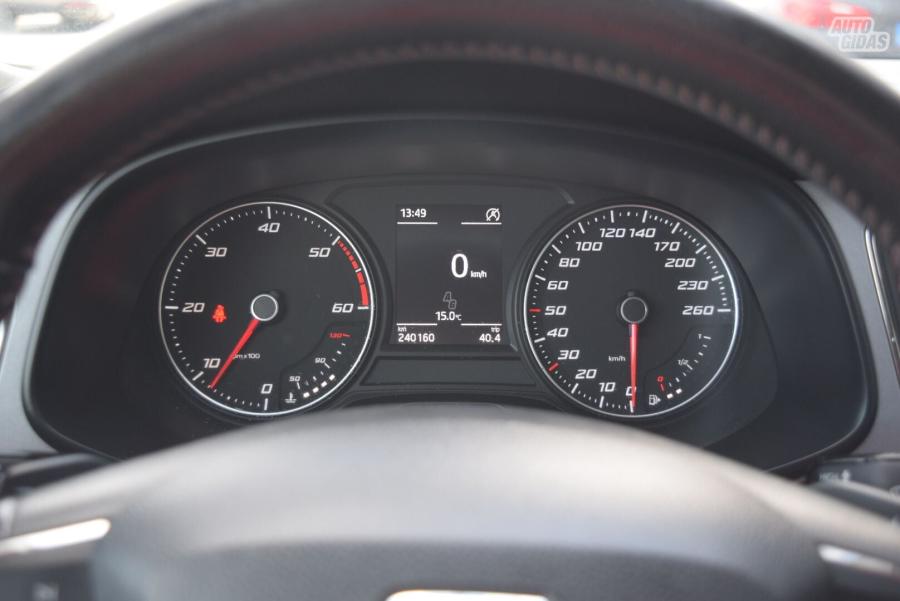 Black SEAT Leon 2014 in Vilnius, with an engine capacity of 2.00 L and mileage of 240 thousand km for 8250 €, photo 16 on AUTOMOTO.COM.LV