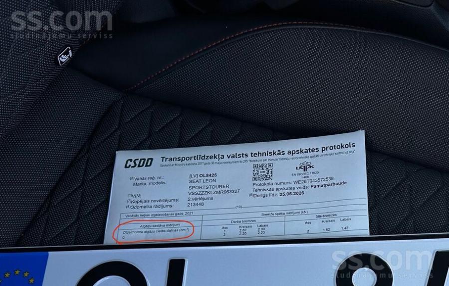 Black SEAT Leon 2021 in Jelgava, with an engine capacity of 2.00 L and mileage of 215 thousand km for 15900 €, photo 30 on AUTOMOTO.COM.LV