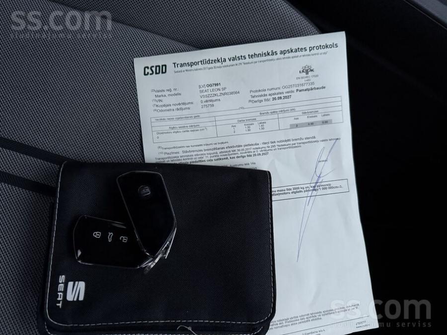 Black SEAT Leon 2022 in Ogre, with an engine capacity of 2.00 L and mileage of 276 thousand km for 12950 €, photo 26 on AUTOMOTO.COM.LV