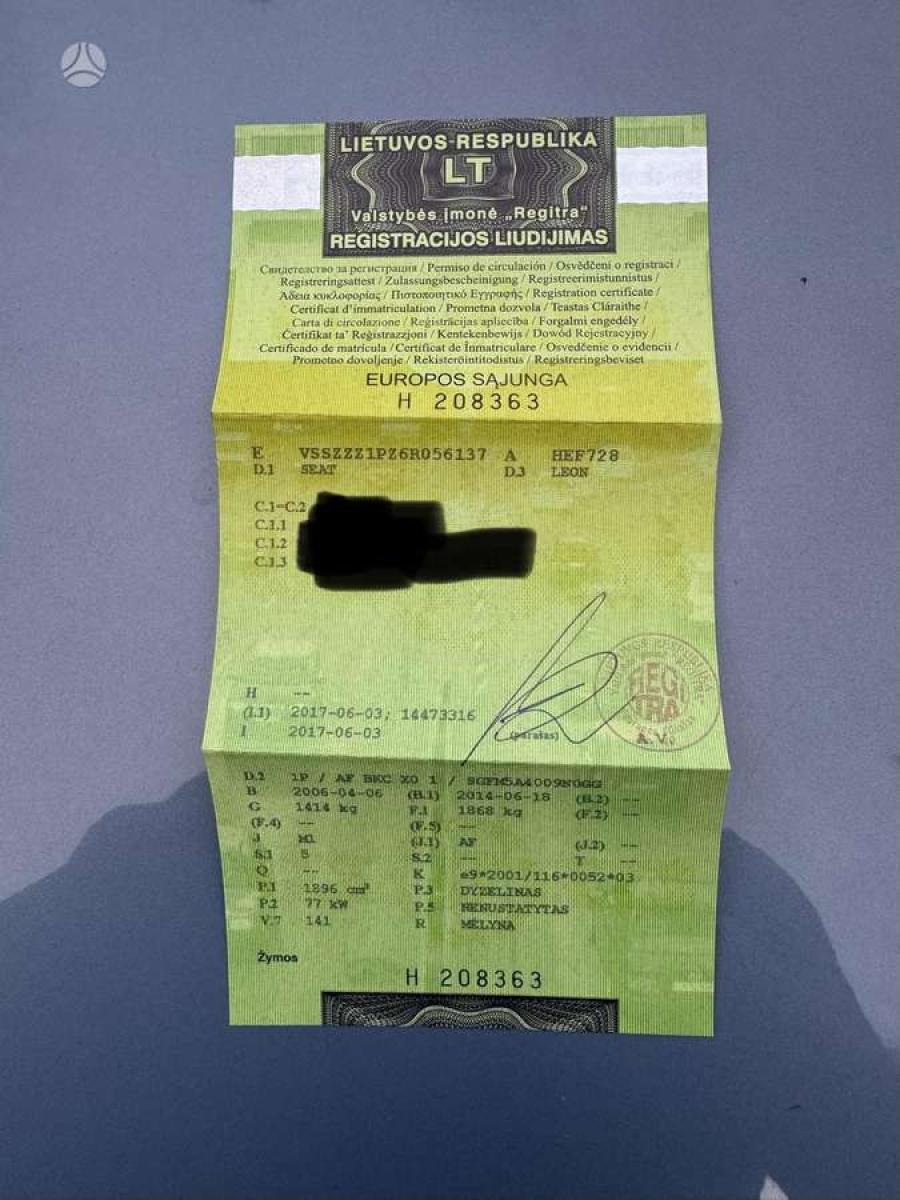 Синий Сеат Леон 2006 в Казлу-Руда, объемом двигателя 1.90 л и пробегом 237 тыс. км за 1400 €, фото 34 на AUTOMOTO.COM.LV