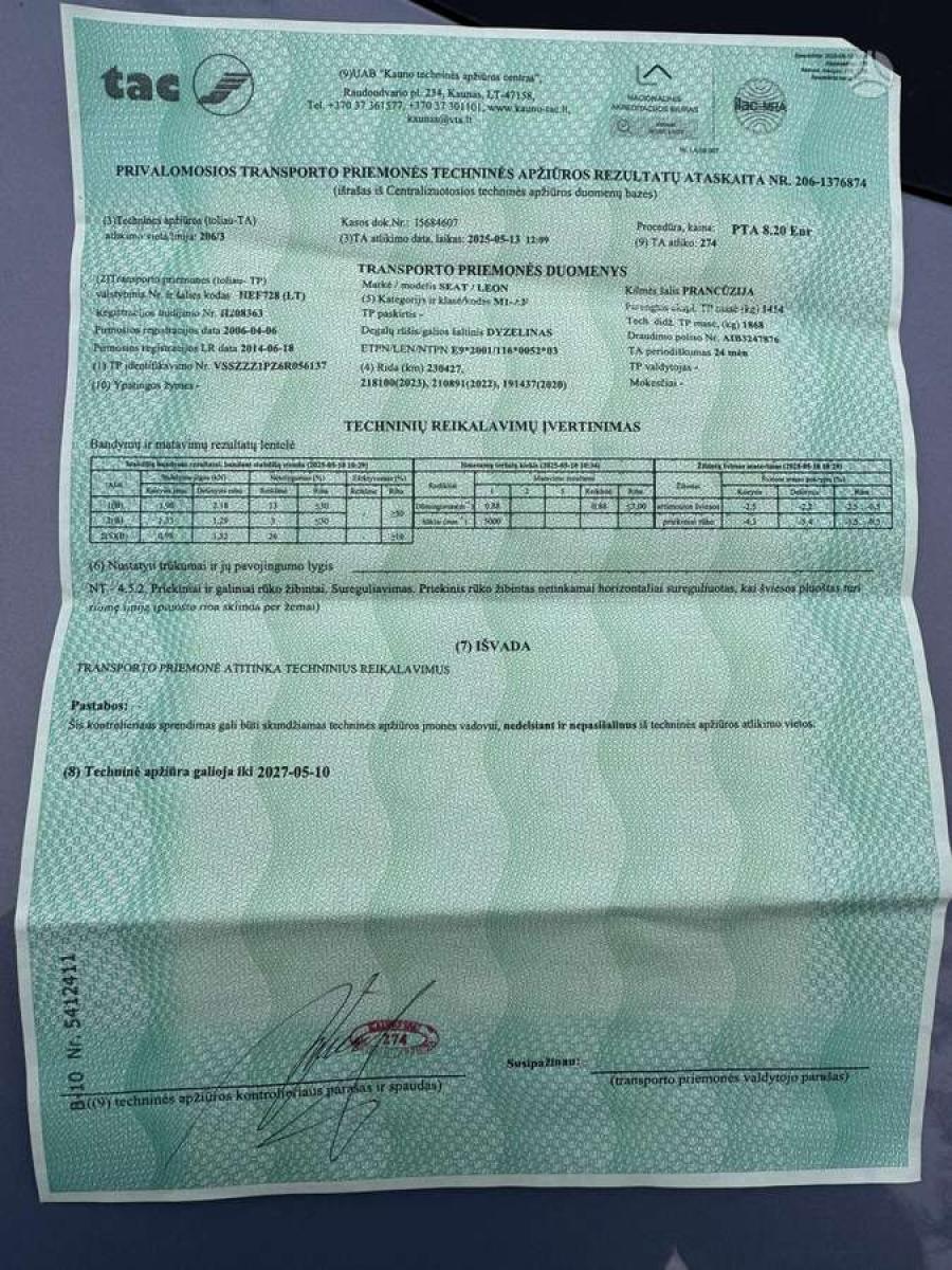 Синий Сеат Леон 2006 в Казлу-Руда, объемом двигателя 1.90 л и пробегом 237 тыс. км за 1400 €, фото 35 на AUTOMOTO.COM.LV