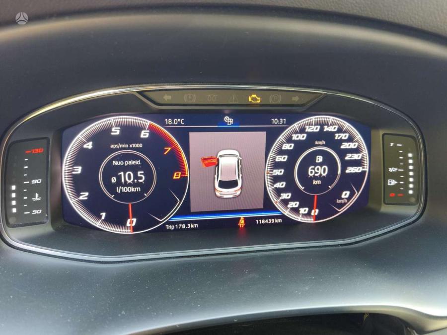 Pelēks SEAT Leon 2019 Viļņa, ar dzinēja tilpumu 1.50 L un nobraukumu 119 tūkst. km par 15400 €, foto 12 vietnē AUTOMOTO.COM.LV