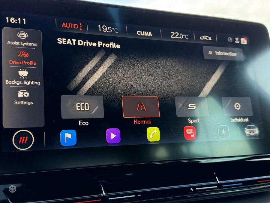 Grey SEAT Leon 2022 in Kaunas, with an engine capacity of 1.00 L and mileage of 201 thousand km for 11900 €, photo 14 on AUTOMOTO.COM.LV