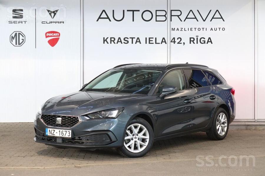 Grey SEAT Leon 2024 in Riga, with an engine capacity of 1.50 L and mileage of 43 thousand km for 22790 €, photo 1 on AUTOMOTO.COM.LV