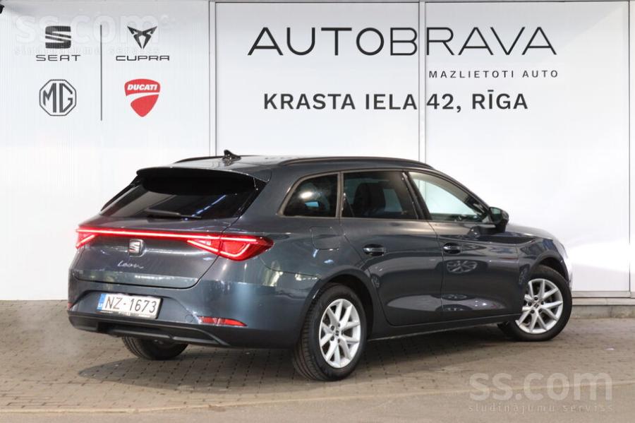 Grey SEAT Leon 2024 in Riga, with an engine capacity of 1.50 L and mileage of 43 thousand km for 22790 €, photo 6 on AUTOMOTO.COM.LV