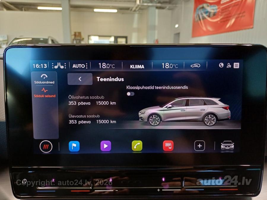 Pelēks SEAT Leon 2024 Tallina, ar dzinēja tilpumu 2.00 L un nobraukumu 80 tūkst. km par 26800 €, foto 13 vietnē AUTOMOTO.COM.LV
